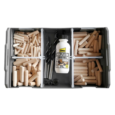 Дюбел дървен Tox комплект със свредла ф 6, 10 мм, Mini wood TOX L-Boxx ...